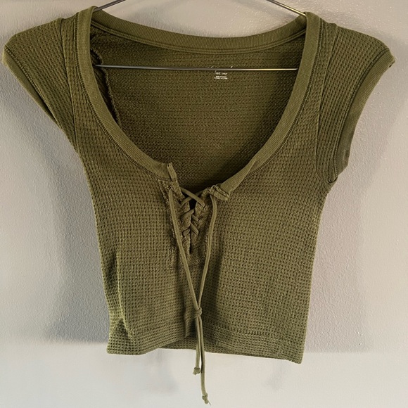 Urban Outfitters | Tops | Urban Outfitters Olive Green Knit Top | Poshmark